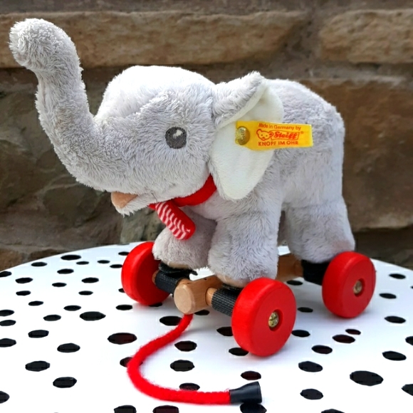 steiff | Toys | Euc Steiff Pullalong Trampili Elephant | Poshmark
